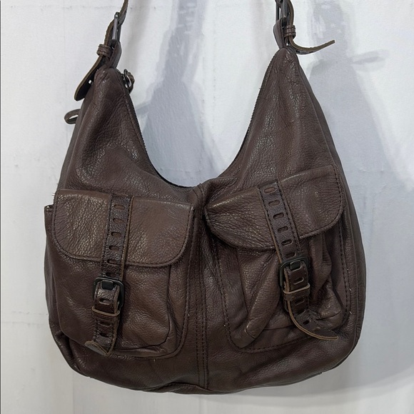 Linea Pelle | Bags | Linea Pelle Brown Leather Hobo Bag With Slouchy ...